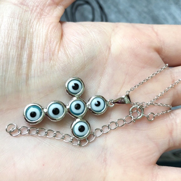Element Shine | Jewelry | New 925 Sterling Silver Evil Eye Cross ...